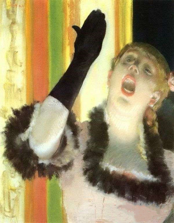 德加《戴手套的歌手》 德加油画作品-法国-酷画网