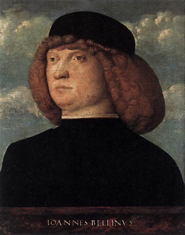 乔凡尼・贝里尼(Giovanni Bellini，意大利，1430-1516 年）-一个年轻人的肖像-酷画网